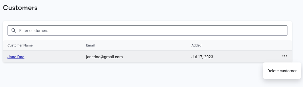 Navigating the Customer List