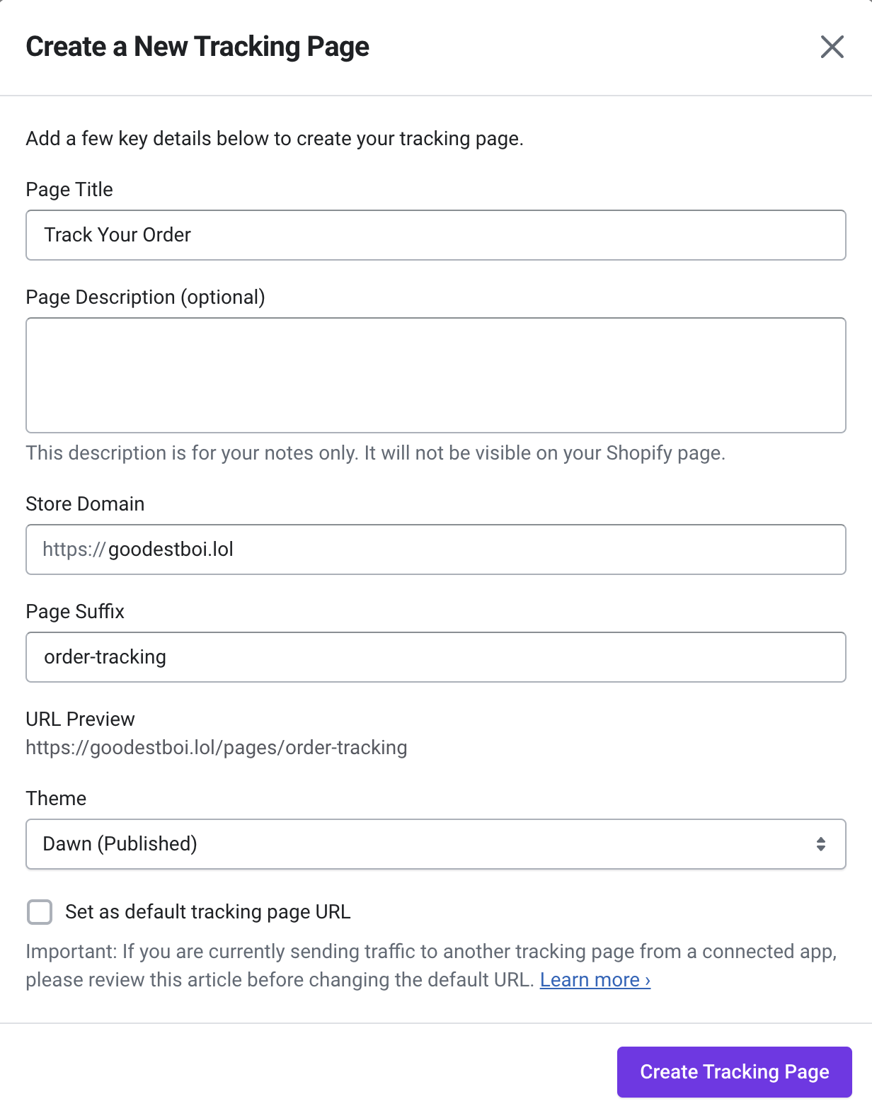 Step 2: Build Your Malomo Tracking Page